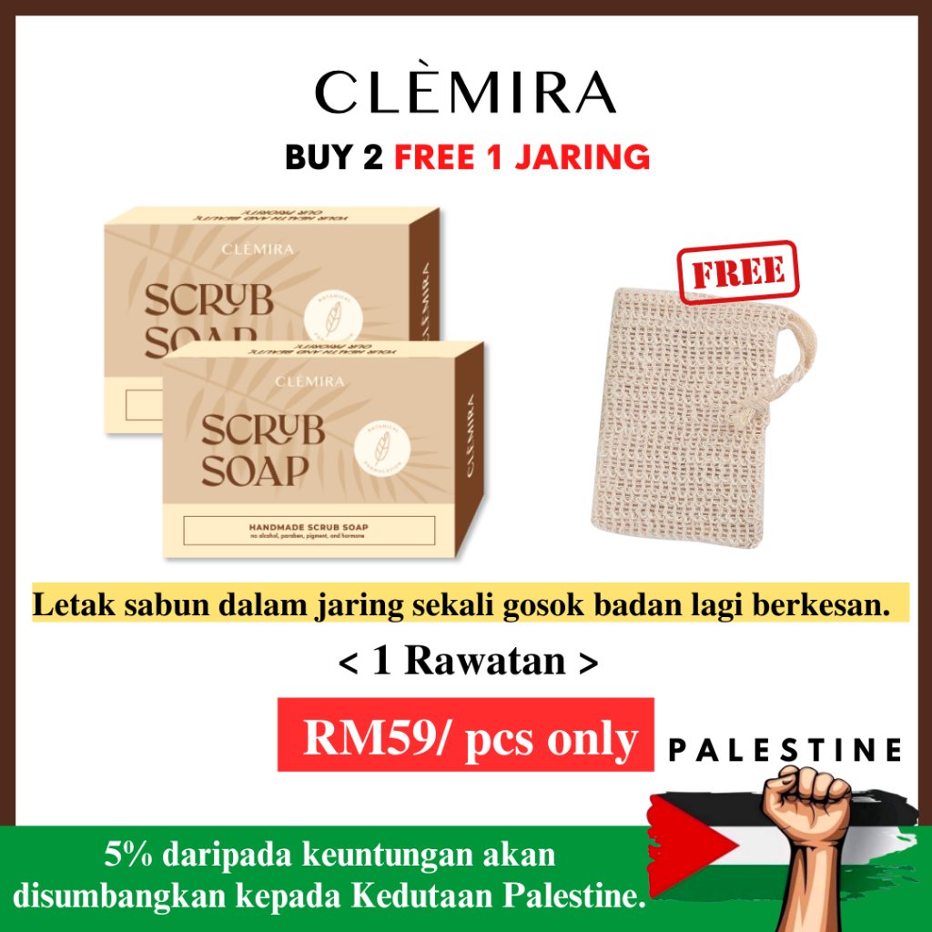 Clemira Body Scrub Soap Sabun Putihkan Kulit Sabun Daki Scrub Body ...