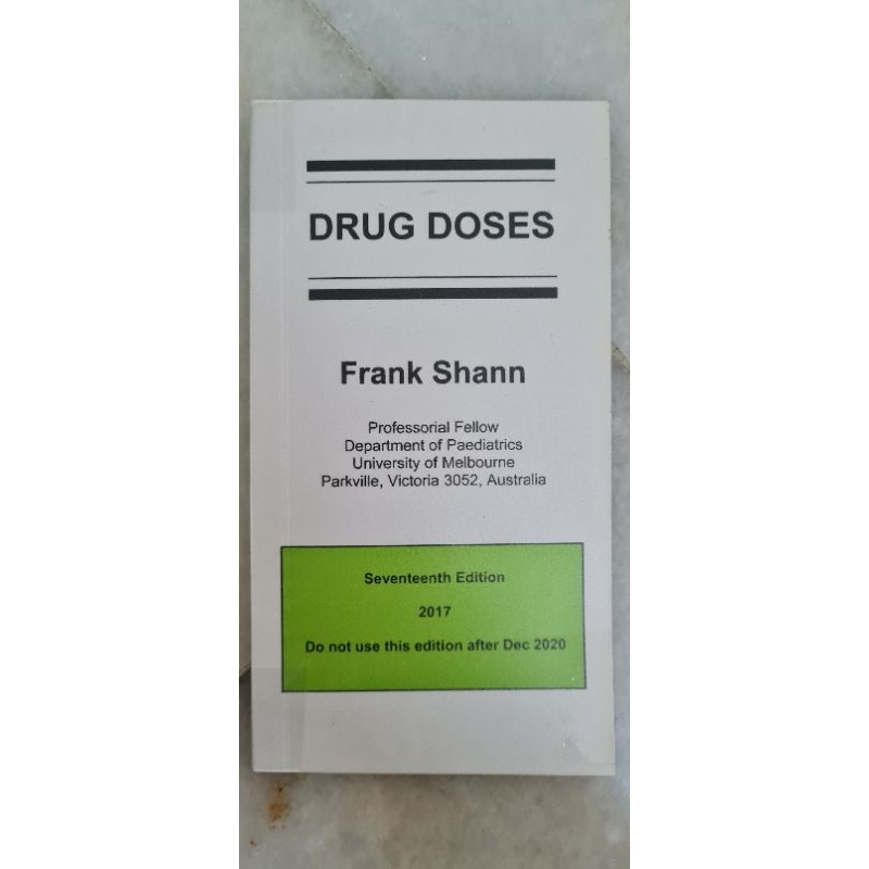 [NEW] Frank Shann Drug Doses Seventeenth Edition | Shopee Malaysia