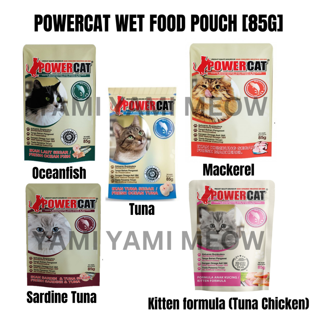 [85G] POWERCAT WET FOOD POUCH [5 FLAVORS TO CHOOSE] | Shopee Malaysia