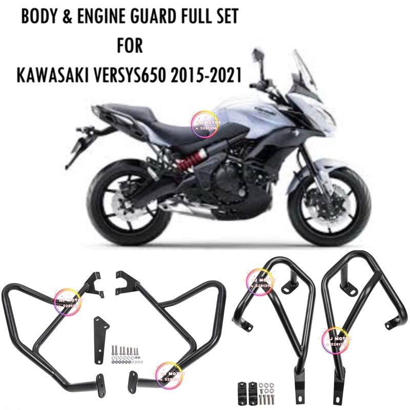 KAWASAKI VERSYS650 2015-2024 BODY GUARD / CRASH BAR VERSYS 650 ENGINE ...