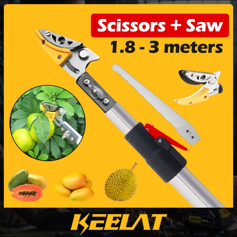 KEELAT Galah Kait Buah Fruit Picker 1.8-3m Extendable High Altitude ...