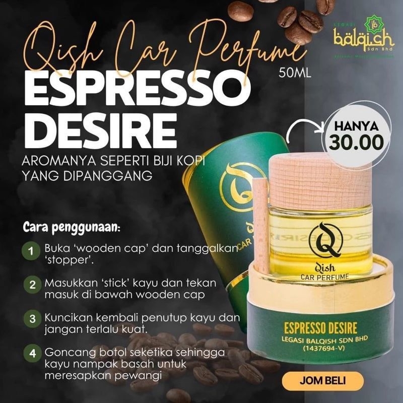 QISH CAR PERFUME ESPRESSO DESIRE 🔥 Ready Stock🔥 | Shopee Malaysia