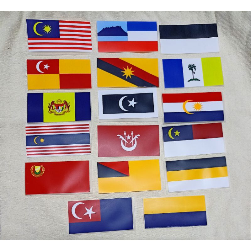 Sticker iron on bendera negeri / bendera Malaysia | Shopee Malaysia