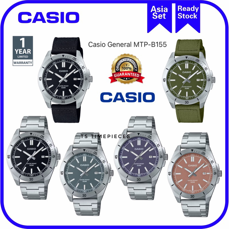 CASIO General Men Watch MTP-B155C-1 MTP-B155C-3 MTP-B155D-1 MTP-B155D-2 ...