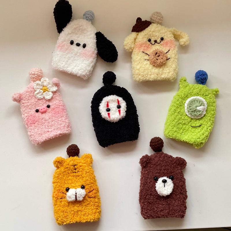 Crochet Car Pulling Key Holder Cute and Fluffy key holder pig pochacco ...