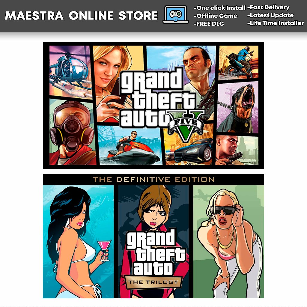 PC GAME GTA V | Grand Theft Auto: The Trilogy - The Definitive Edition | LIFE TIME INSTALLER ...
