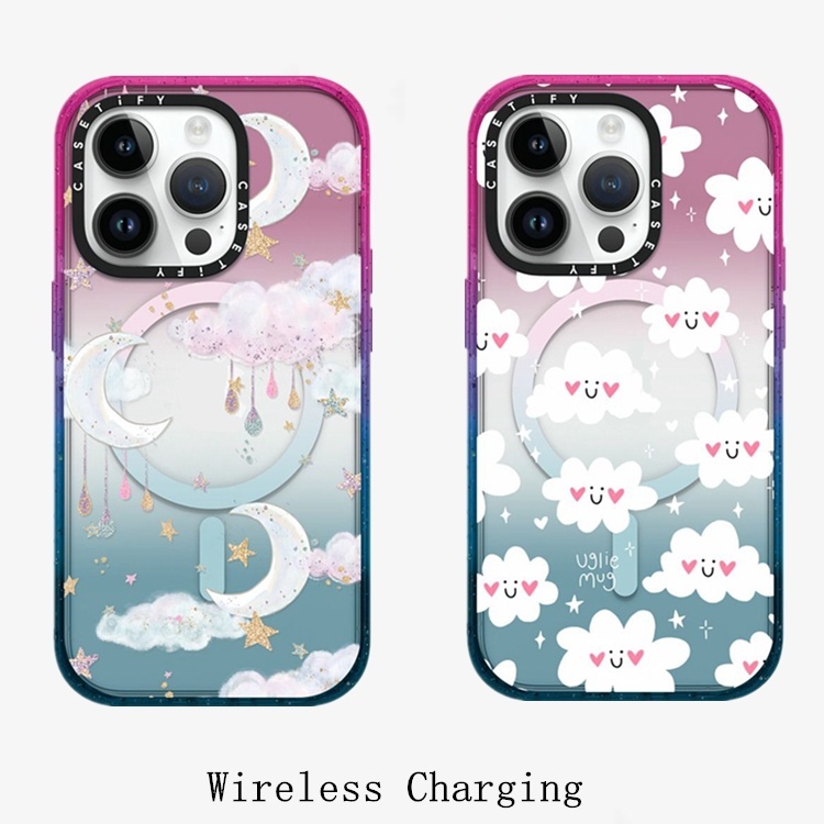 Magnetic CASETiFY Star Moon Cloud Cotton Candy Hard Case For iPhone 15 ...