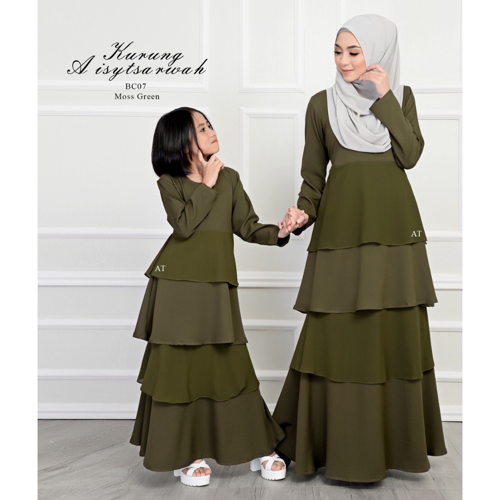 KURUNG AISY TSARWAH - KURUNG TINGKAT RUFFLES PLAIN KURUNG MODEN ALA ...