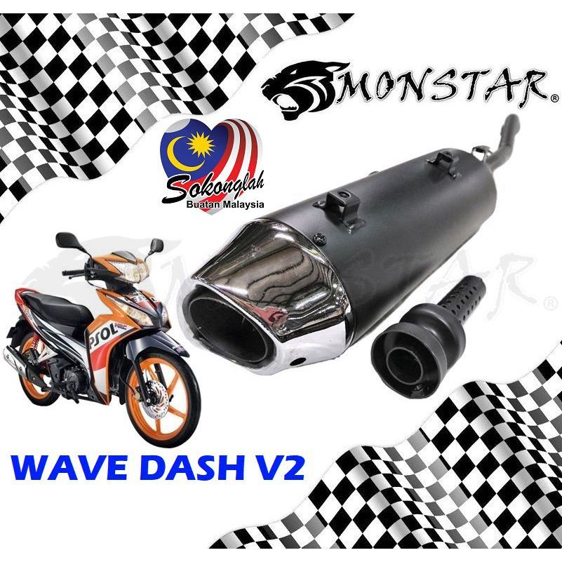 HONDA WAVE DASH 110 V2 28MM STD OPEN RACING EPOWER BERANG EXHAUST ...