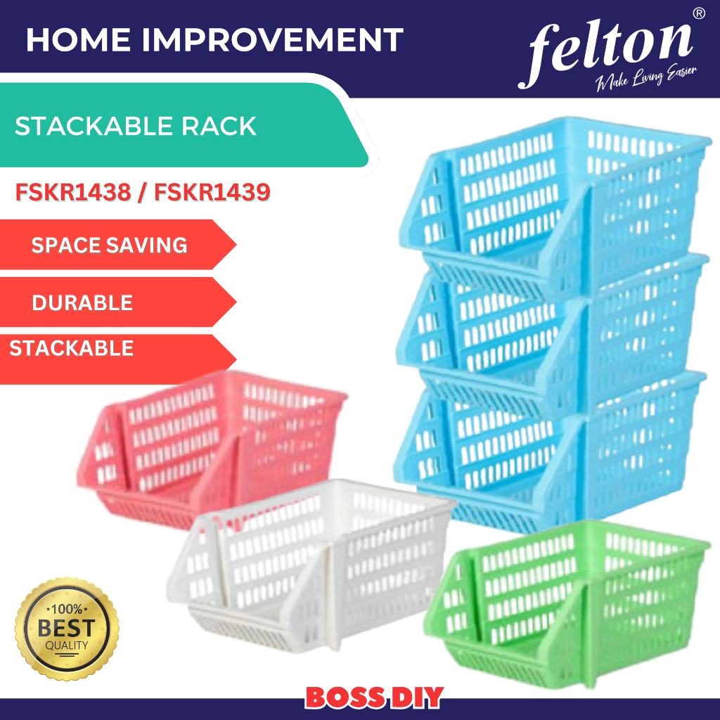 FELTON Stackable Kitchen Rack Kitchen Storage Tier Rack FSKR1438 ...