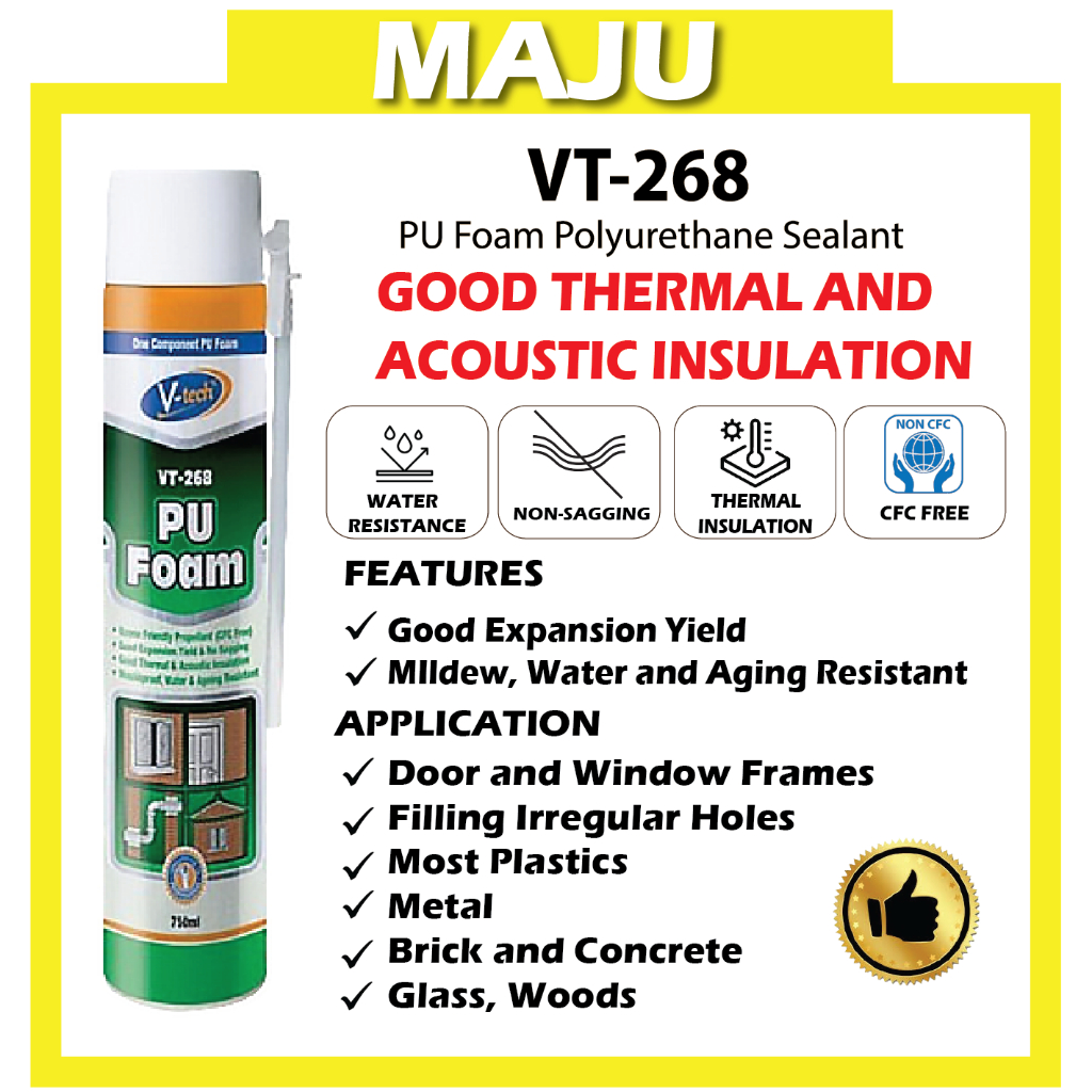 VT-268 PU Foam Polyurethane Sealant | Silikon 硅胶 | | Shopee Malaysia