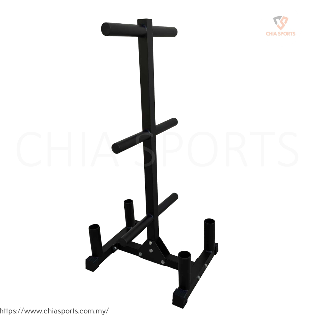 Bar and Bumper Plate Tree 2-inch Olympic Vertical Weight Plate Storage ...