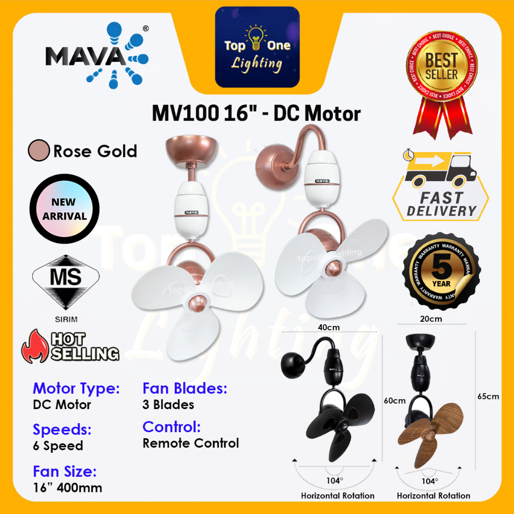 MAVA MV100 DEKA MS16 REZO ELISE Corner DC Motor Remote Swing ...