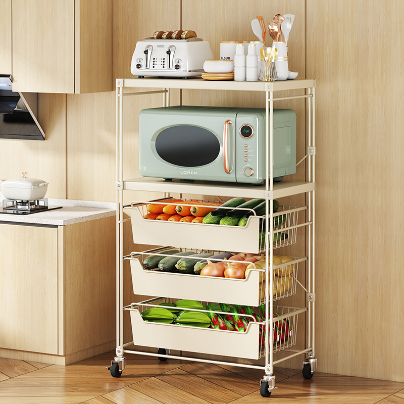 Kitchen Storage Rack Vegetable Basket Storage Floor Multi-Layer Cooking ...