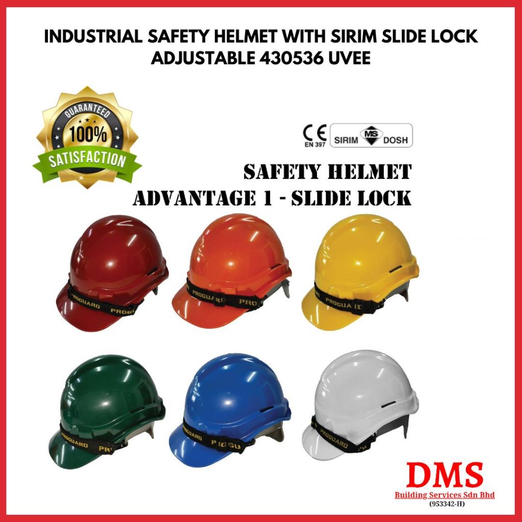Ready Stock INDUSTRIAL SAFETY HELMET WITH SIRIM SLIDE LOCK ADJUSTABLE ...