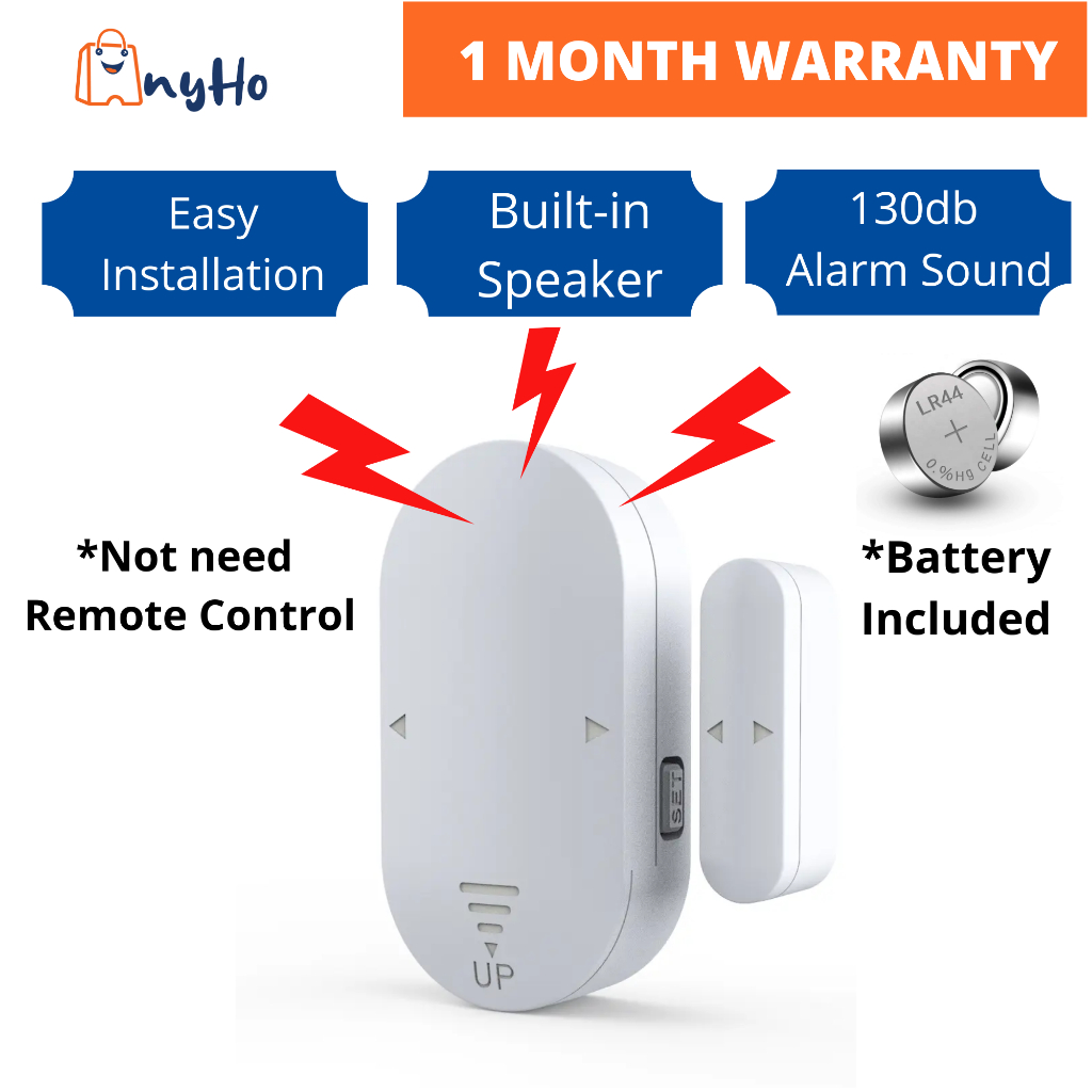Wireless Door Window Sensor Alarm Detector With 130dB Alarm Sound Built ...