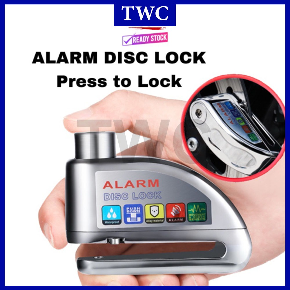 TWC ALARM DISC LOCK VERY LOUD ALARM ORIGINAL CNC ALLOY THROTTLE MOTO ...