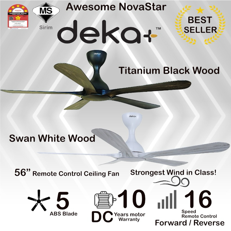 (New 2024) DEKA+ Heli 56" DC motor Ceiling fan with Remote control ...