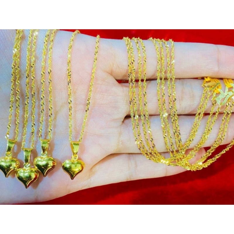 set rantai leher gila2 padu bajet+loket love ems 916 | Shopee Malaysia
