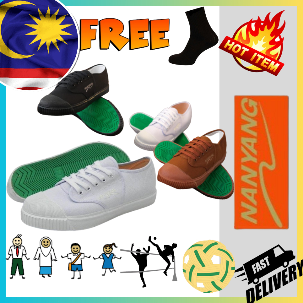Nanyang Original Shoes Kasut Takraw Sekolah kasut putih Sepak takraw ...