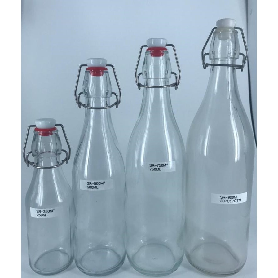 Air Tight Round Glass Bottle with Tight Closure/Botol Madu 250/500//750/900ML | Shopee Malaysia