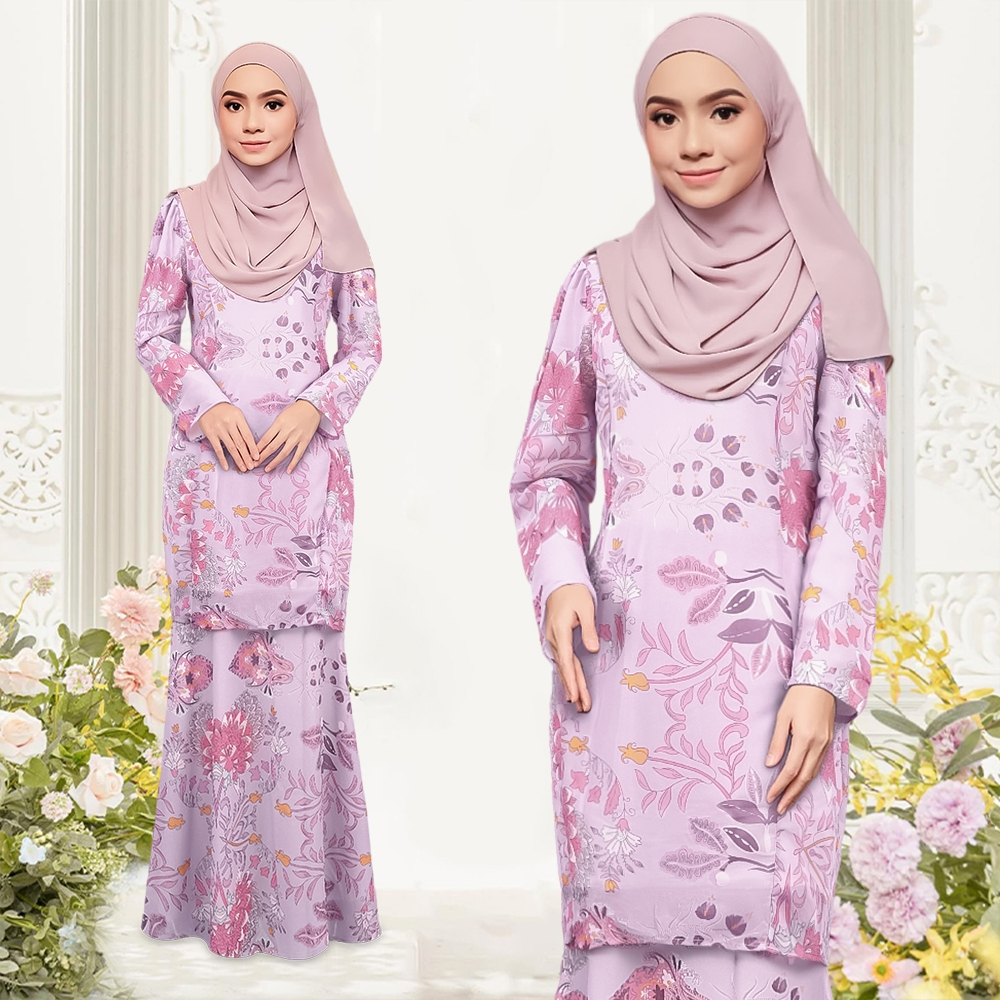 BAJU KURUNG KEDAH FLORAL Kurung Sulam Design Kurung Plus Size Ironless REESA Floral Sulam Kurung ...