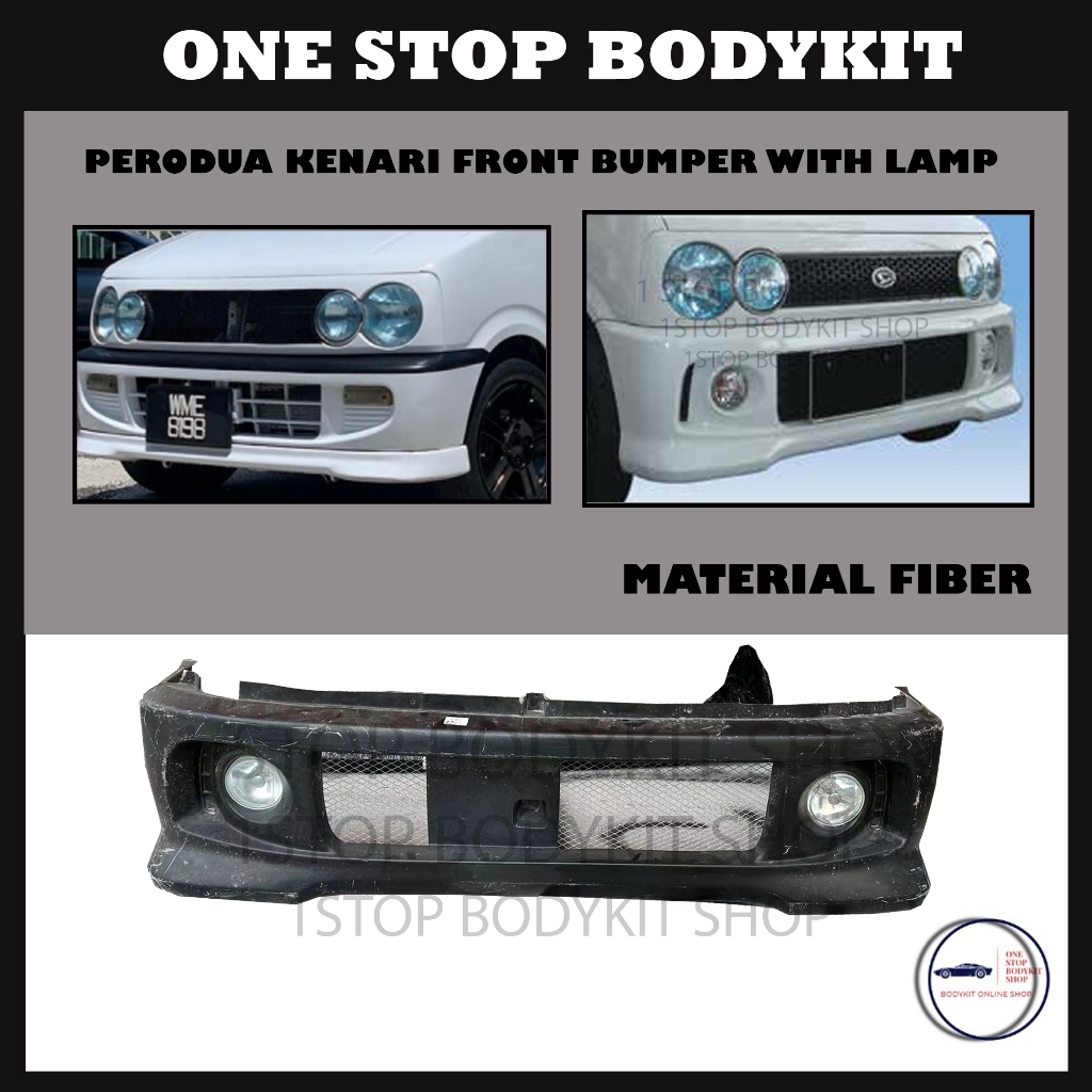 PERODUA KENARI FRONT BUMPER WITH LAMP (MOVE)FIBER(FIBERGLASS)SKIRT LIP ...