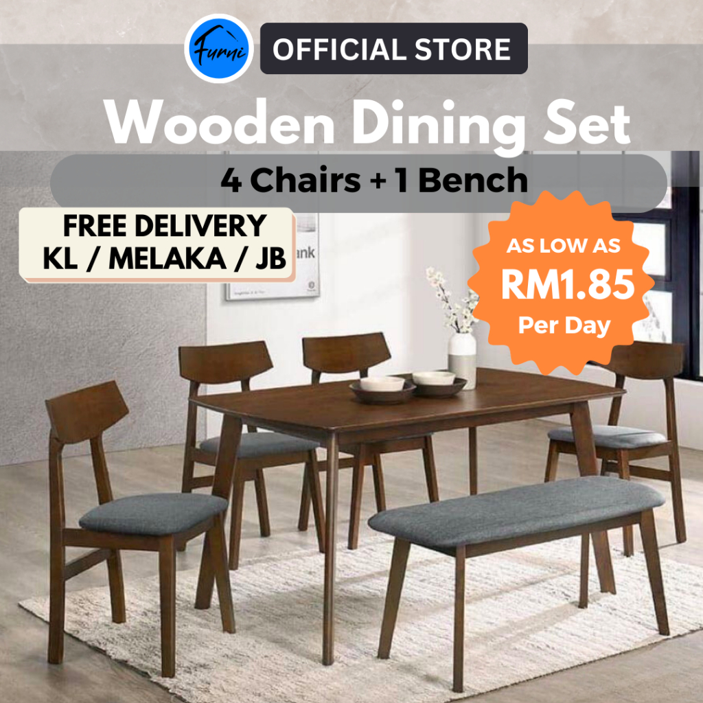 Meja Makan Kayu Wooden Dining Table Set Meja Makan Murah Muji Style ...