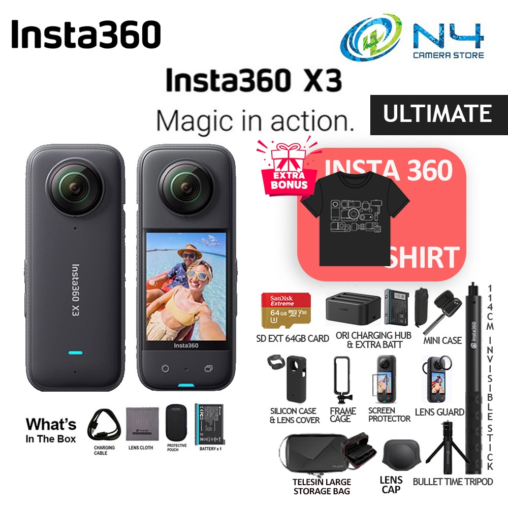 Insta360 X3 / Insta360 One X3 / Insta360 OneX3 5.7K Video 72MP Photo ...