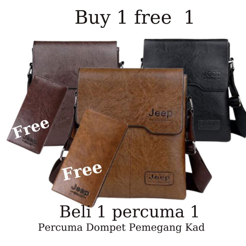 (Beli 1 Percuma 1)Beg Bahu Lelaki Jeep Bolou Beg Silang Badan Kasual ...