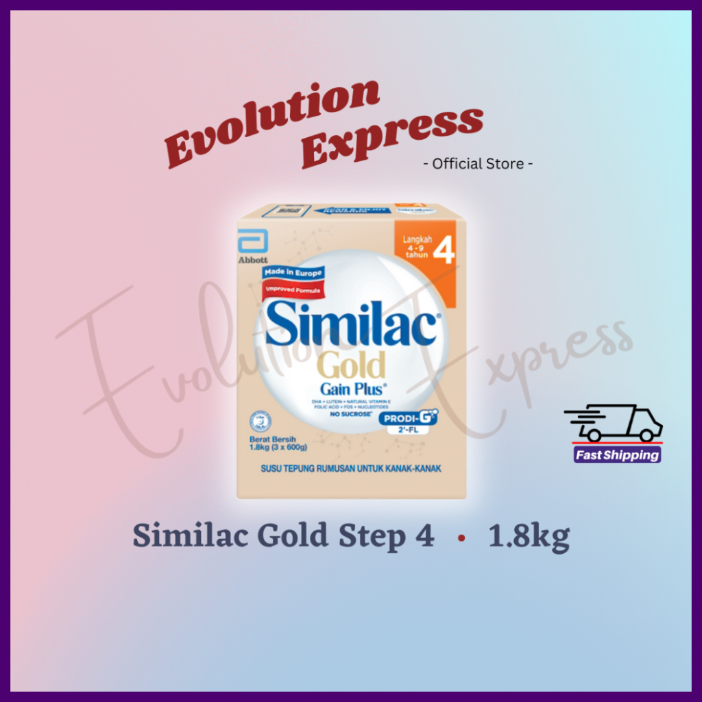[New Stock] Similac Gold Gain Kid Step 4 (4-9 Years) - 1.8kg - DHA+ Formula - Exp 06/2026 ...