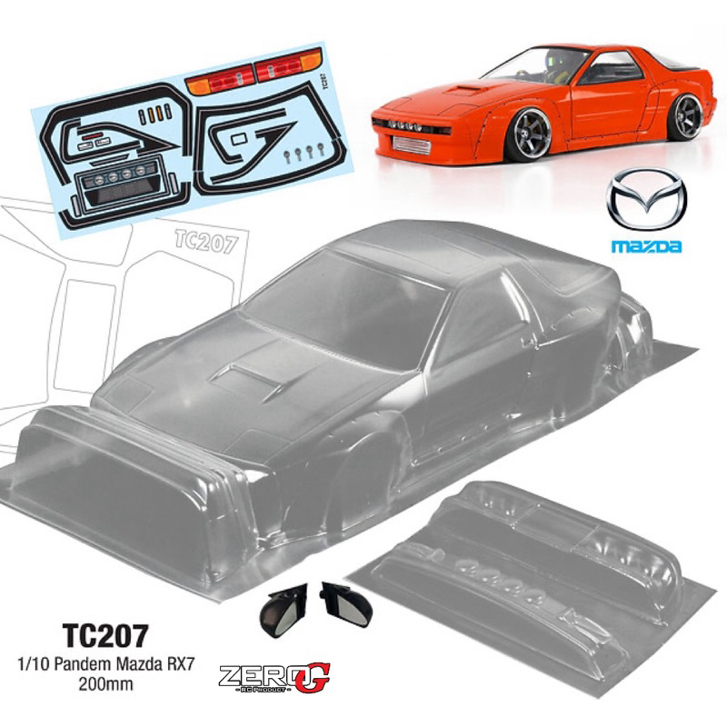 Team C TeamC TC207 1/10 Pandem Mazda RX7 200mm Rc Rwd Drift Car ...