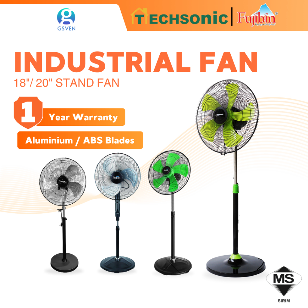 FUJIBIN/ TECHSONIC/ SUMSONIC 18"/20" Kipas Besi Industri Stand Fan ...