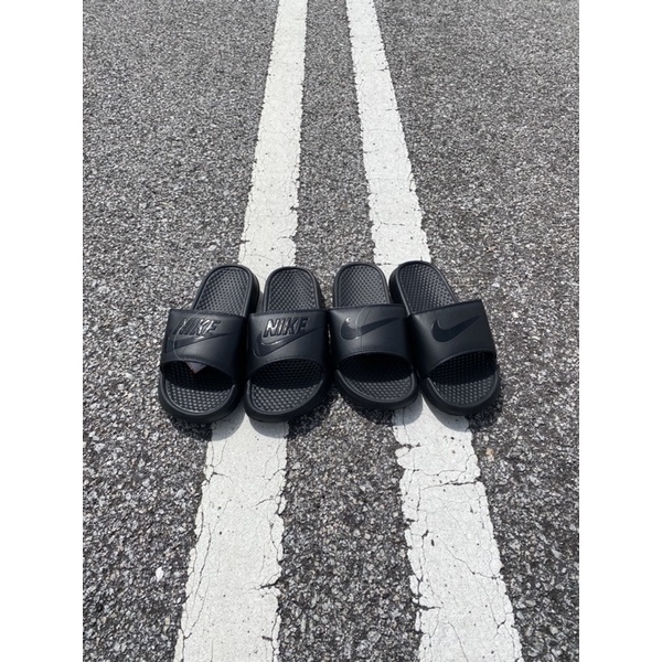 NIKE BENASSI ALL BLACK SELIPAR LELAKI DAN PEREMPUAN | Shopee Malaysia