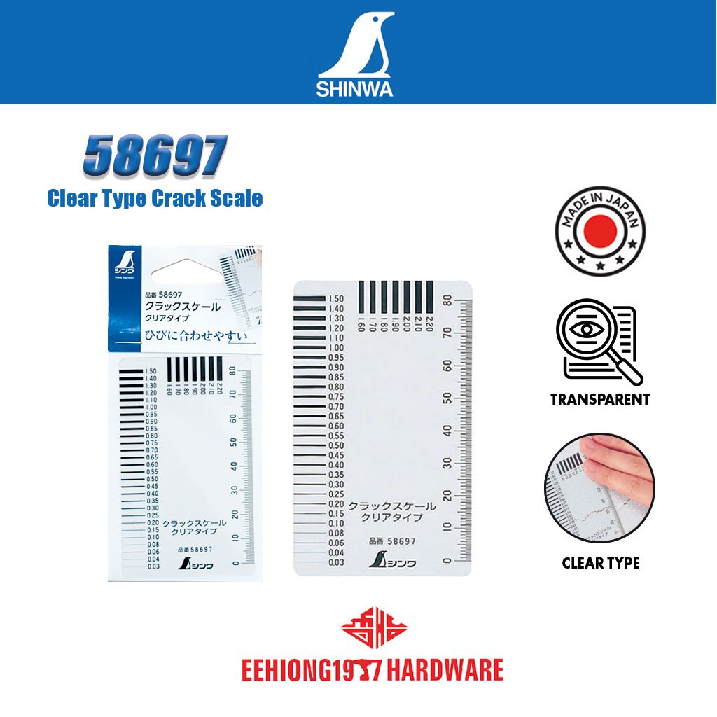 SHINWA 58697 0-80mm 1PC Clear Type Crack Scale Card Crack Monitoring ...