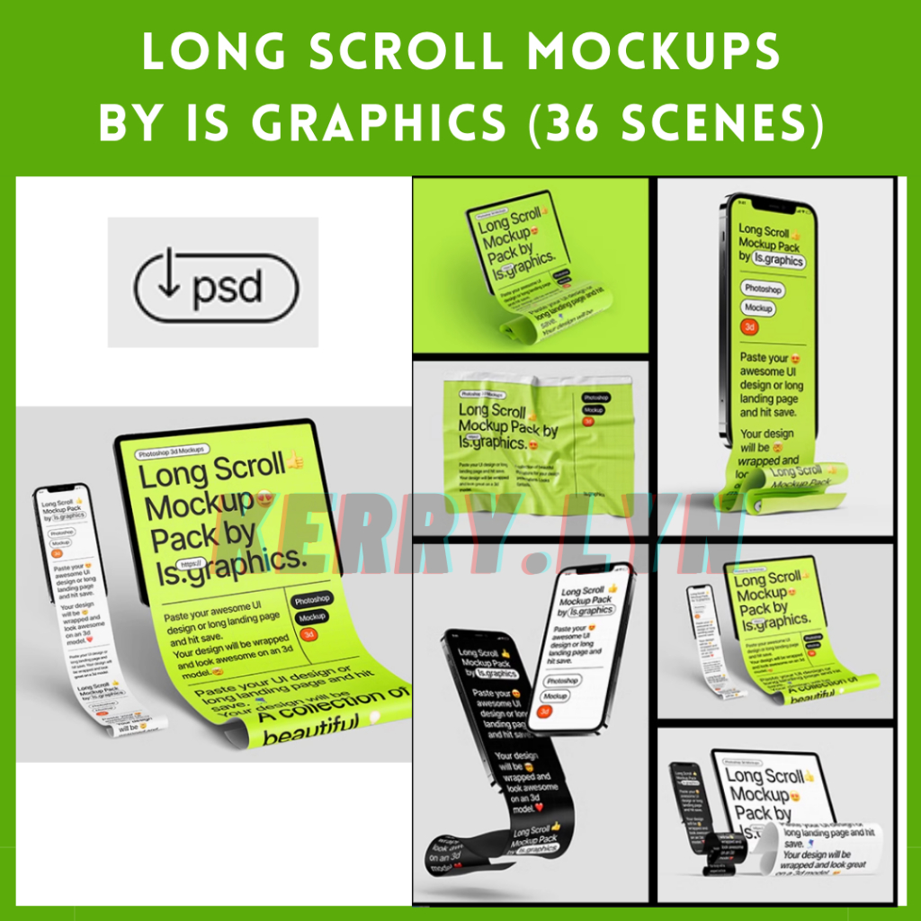 Long Scroll Mockups | [PSD] Mockup High Quality PSD | Shopee Malaysia