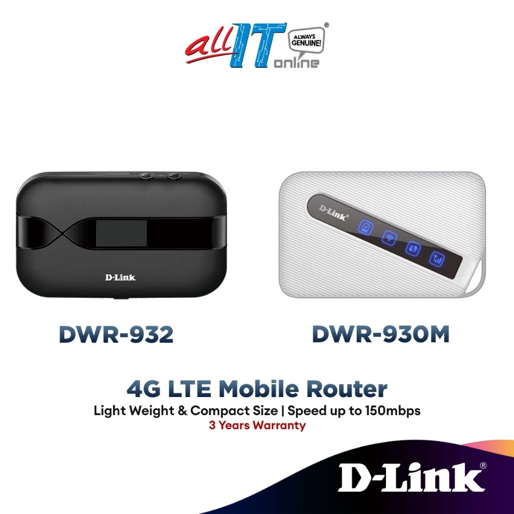 D-Link DWR-930M / DWR-932 / DWR-932C Wireless Hotspot 4G LTE Mobile Router Pocket Portable Modem ...