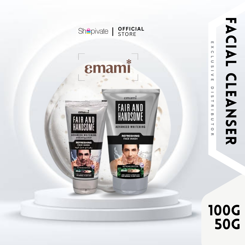 Emami Fair & Handsome Advanced Whitening REFRESHING Face Wash 50g /100g ...