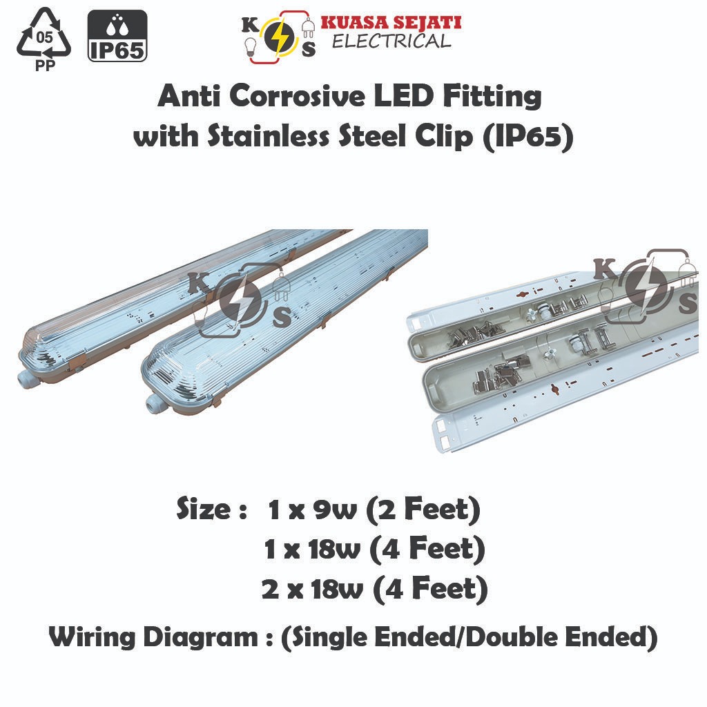 2ft & 4ft Anti Corrosive/Weatherproof LED Single/Double Circuit Casing ...