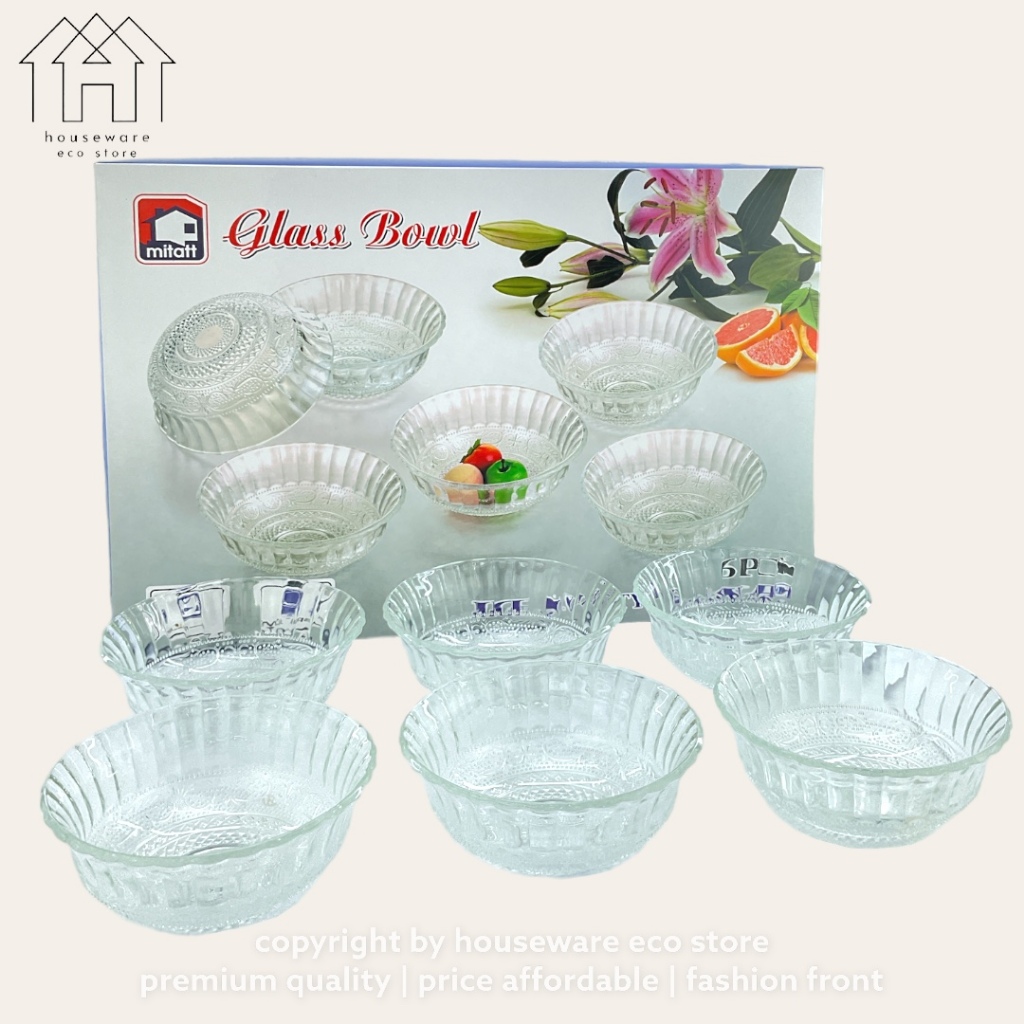 6pcs Kitchen Thicken Glass Bowl / 6inch Vintage Salad Bowl / Rice Bowl ...