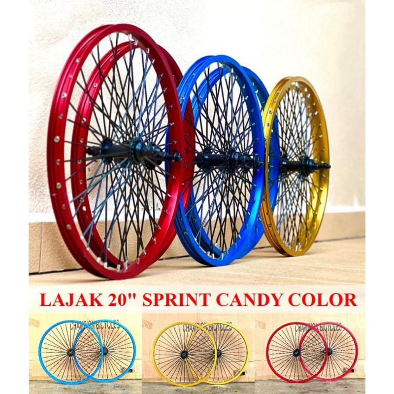 New arrival! 20" RIM Alloy CANDY Color Wheelset Motor spokes (SEPASANG ...