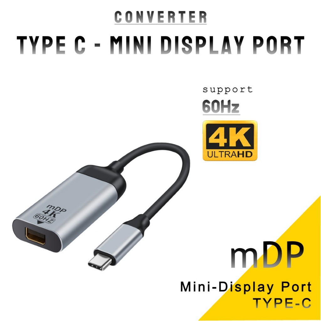 Thunderbolt MDP 4K Converter Adapter USB Type C to mDP Mini Display Port Female Adapter Ultra HD ...