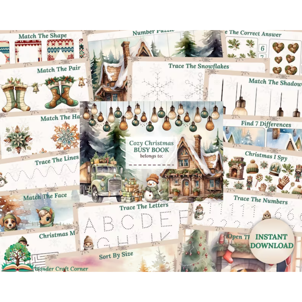 PDF] Christmas Busy Book Preschool Quiet Book Kids Activity Printable ...