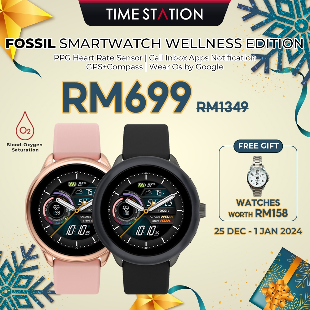 Fossil Smart Watch Gen 6 Wellness Edition Waterproof Microphone Speaker ...