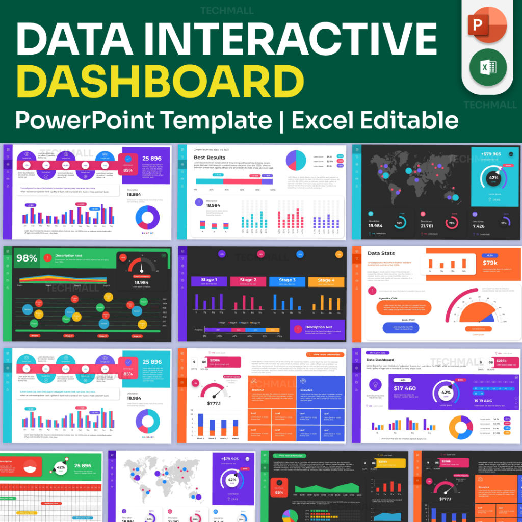 Data Interactive Dashboards PowerPoint Template | Excel Editable | Shopee Malaysia