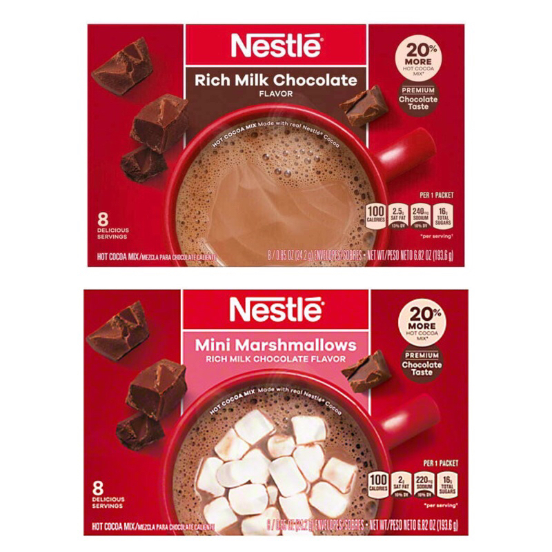 🇺🇸 Nestle Hot Cocoa Mix (Zero/ Rich Milk Chocolate/ Mini Marshmallows ...