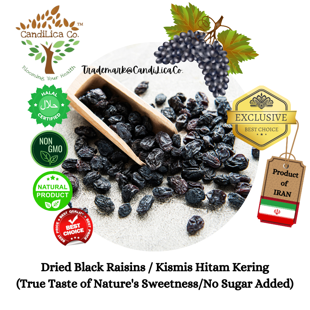 Dried Black Raisins | Kismis Hitam Kering | 黑葡萄干 – CandiLica Co ...