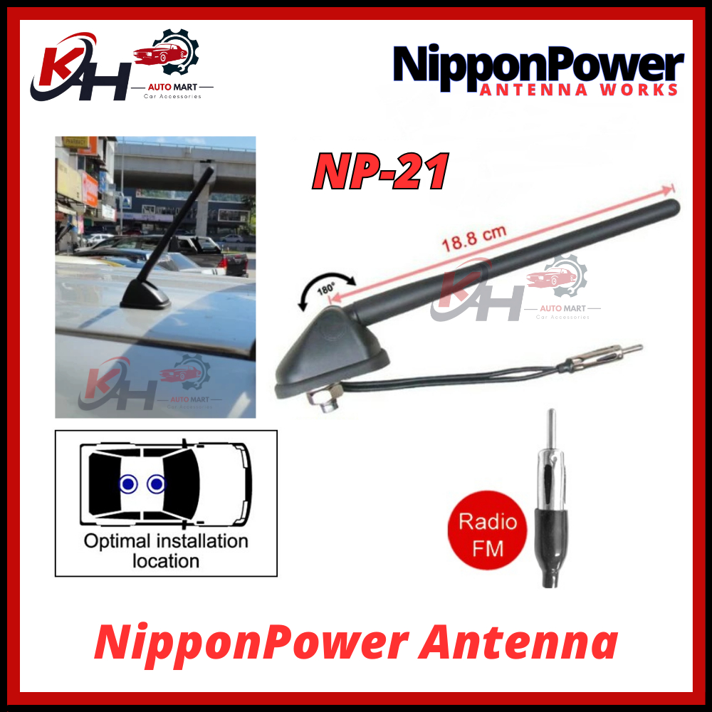 ORIGINAL NIPPON POWER NP-21 Car Radio Power Antenna Mast Universal Replacement Unit Audio Player ...