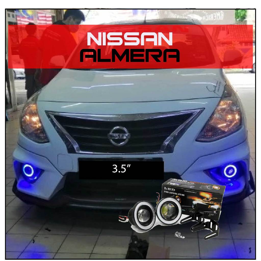 SC589 Nissan Almera Lampu Sport Fog Lights Foglamp Fog Lamp Kereta Ring ...