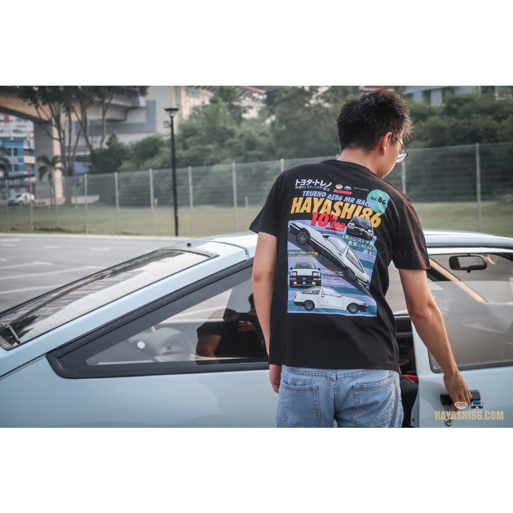 Hayashi86 AE86 T-Shirt - New 10th Year Anniversary White Black - Toyota ...